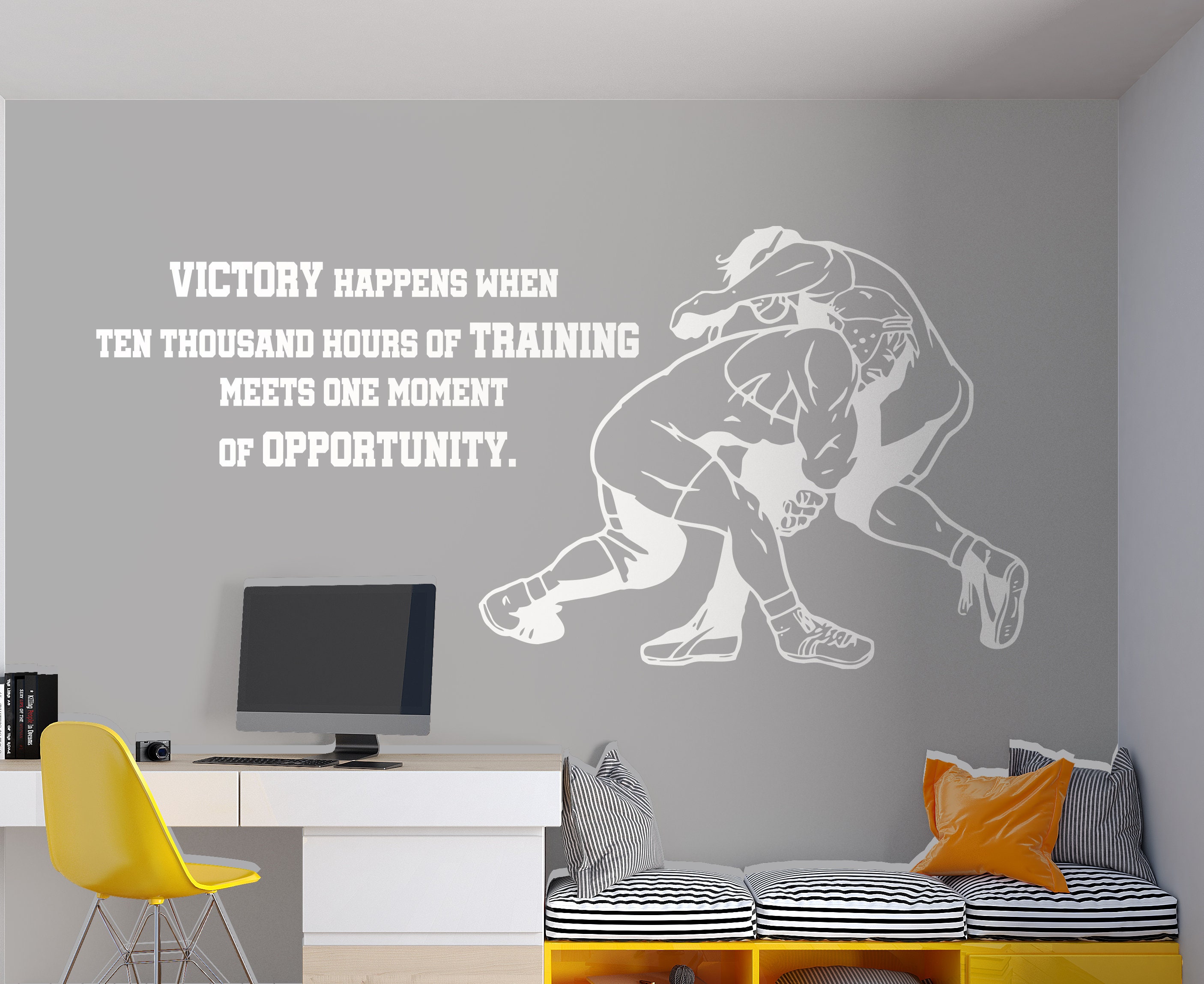 Wrestling Wall Decal: Motivational Quote Wrestler Wall Art Wr27 - Etsy