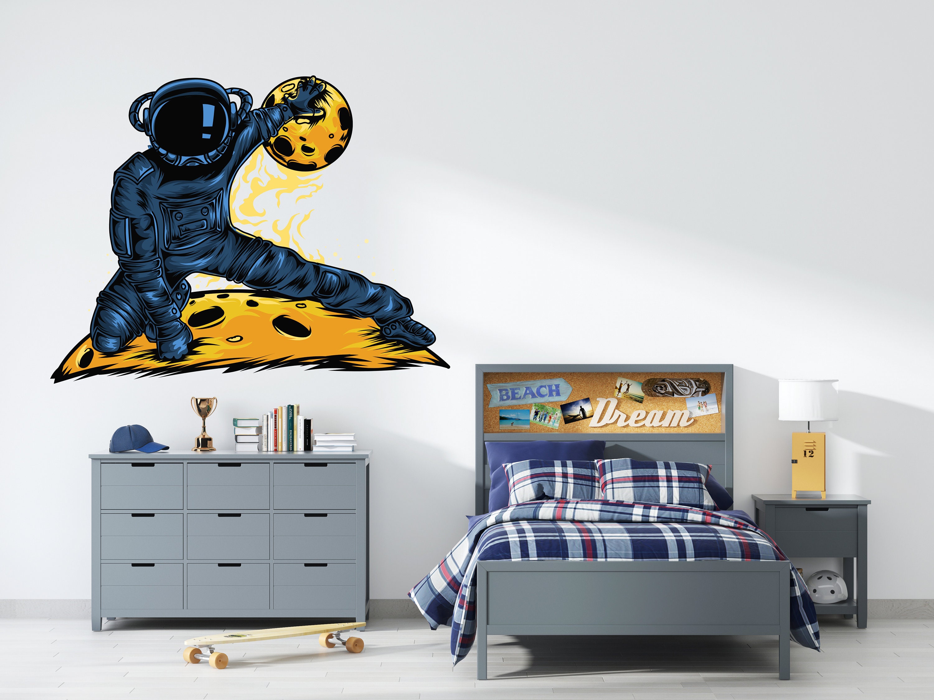 Astronaut Wall Decal Outer Space Wall Decor for Kids Bedroom | Etsy