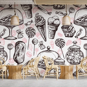Sweets Wall Graphics Desserts Cupcakes Ice Cream Wallpaper Peel and ...