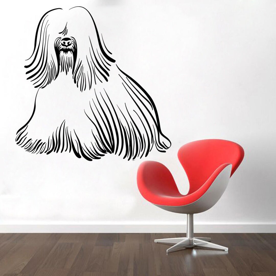 Shaggy Terrier Dog Wall Decal | Pet Breed Vinyl Sticker | Puppy Home ...