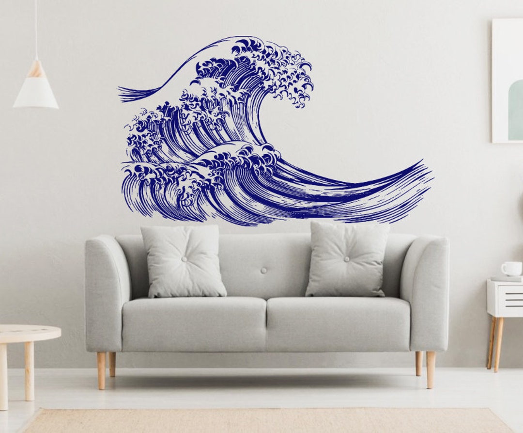 Ocean Wave Wall Decal: Removable Vinyl Wall Art WV2 - Etsy