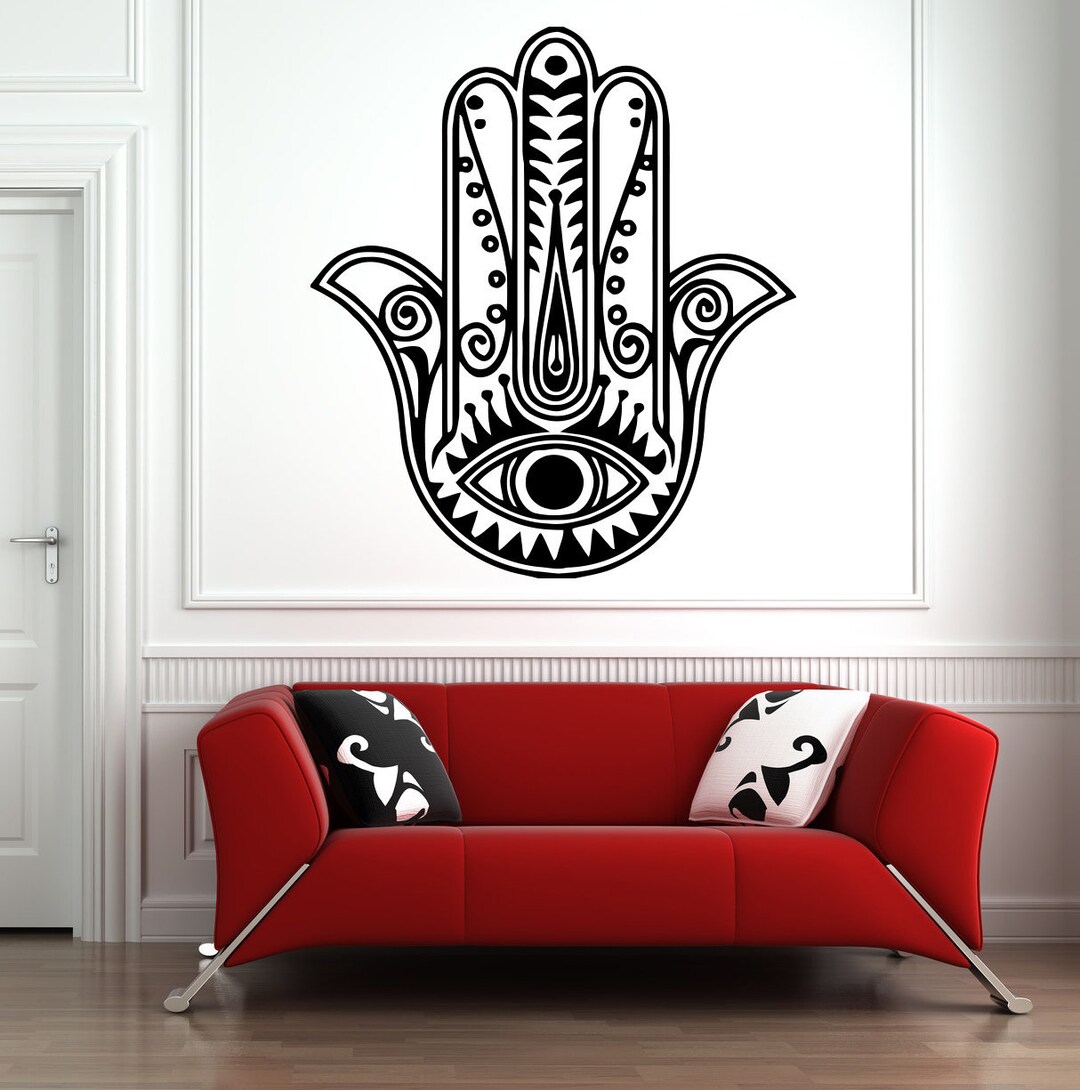 Hamsa Wall Decal | Mandala Wall Decal | Hamsa Wall Decor | Om Wall ...