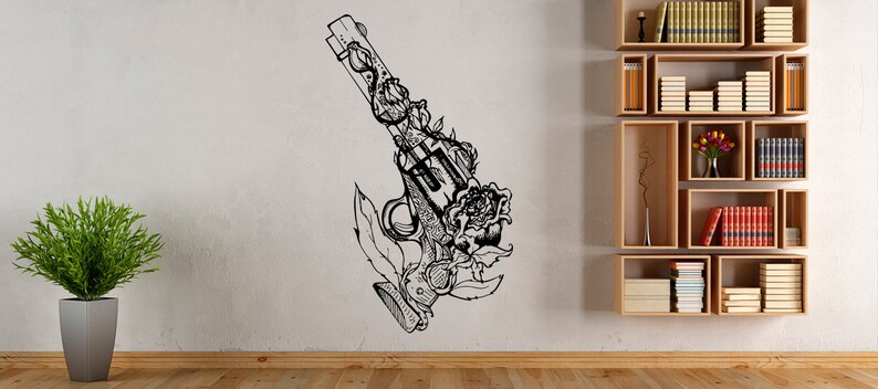 Weapon Gun Bullet Shot Bandit Wall Decal Window Sticker Design | Etsy