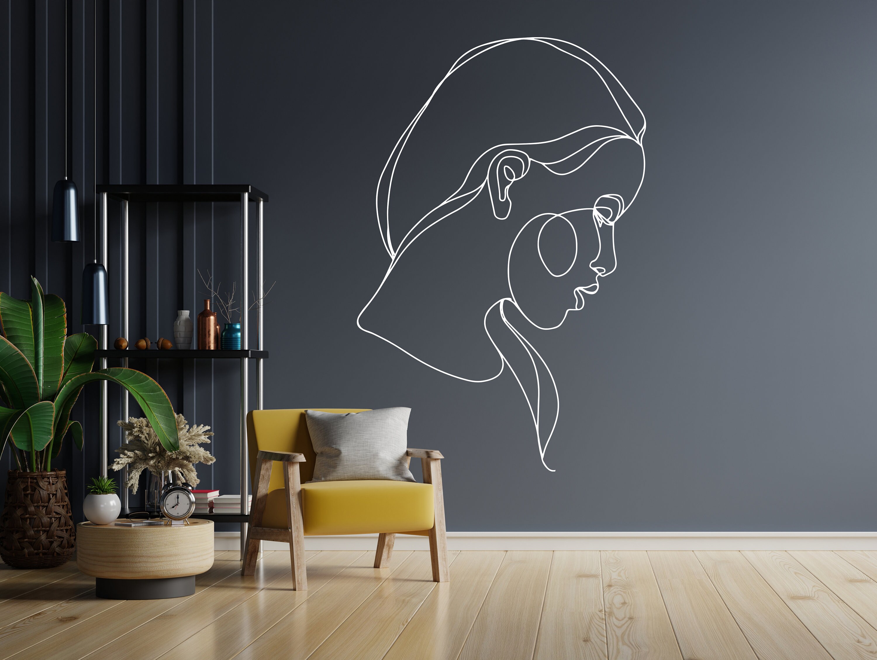 One Line Art Woman Decal Beauty Salon Wall Decor Spa Salon - Etsy