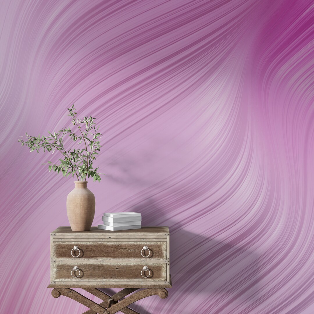 Blush Ripple 3D Abstract Wallpaper Pink Textured Wave Modern Wall Mural ...