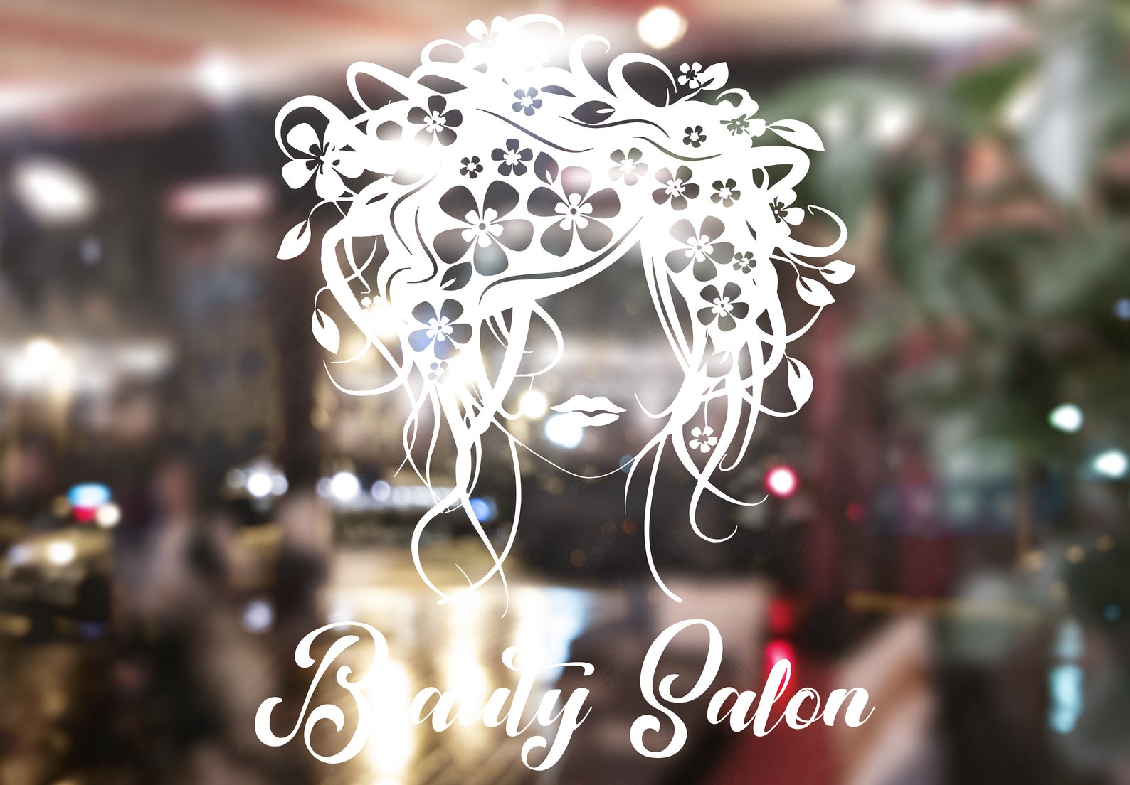 Beauty Salon Wall Decal: Hair Salon Window Sticker, 2090 - Etsy