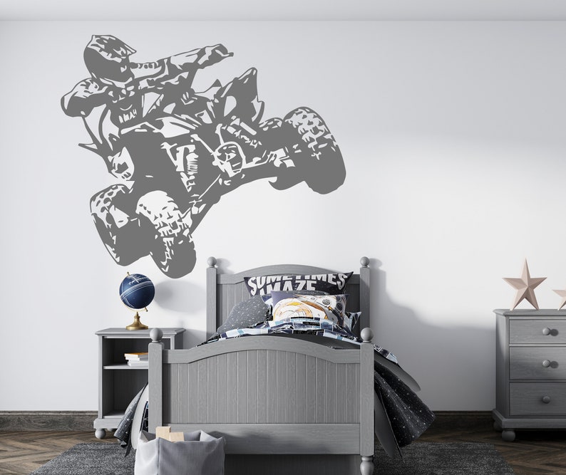 ATV Rider Wall Decal Quad Bike Wall Sticker 4 Wheeler Wall - Etsy