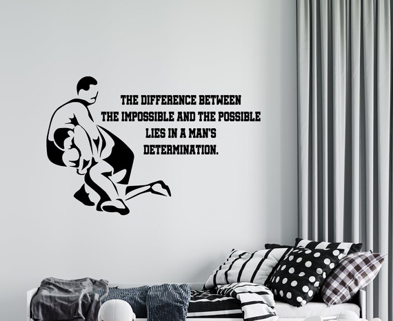 Wrestling Wall Decal Motivational Quote Wall Sticker Wrestler | Etsy