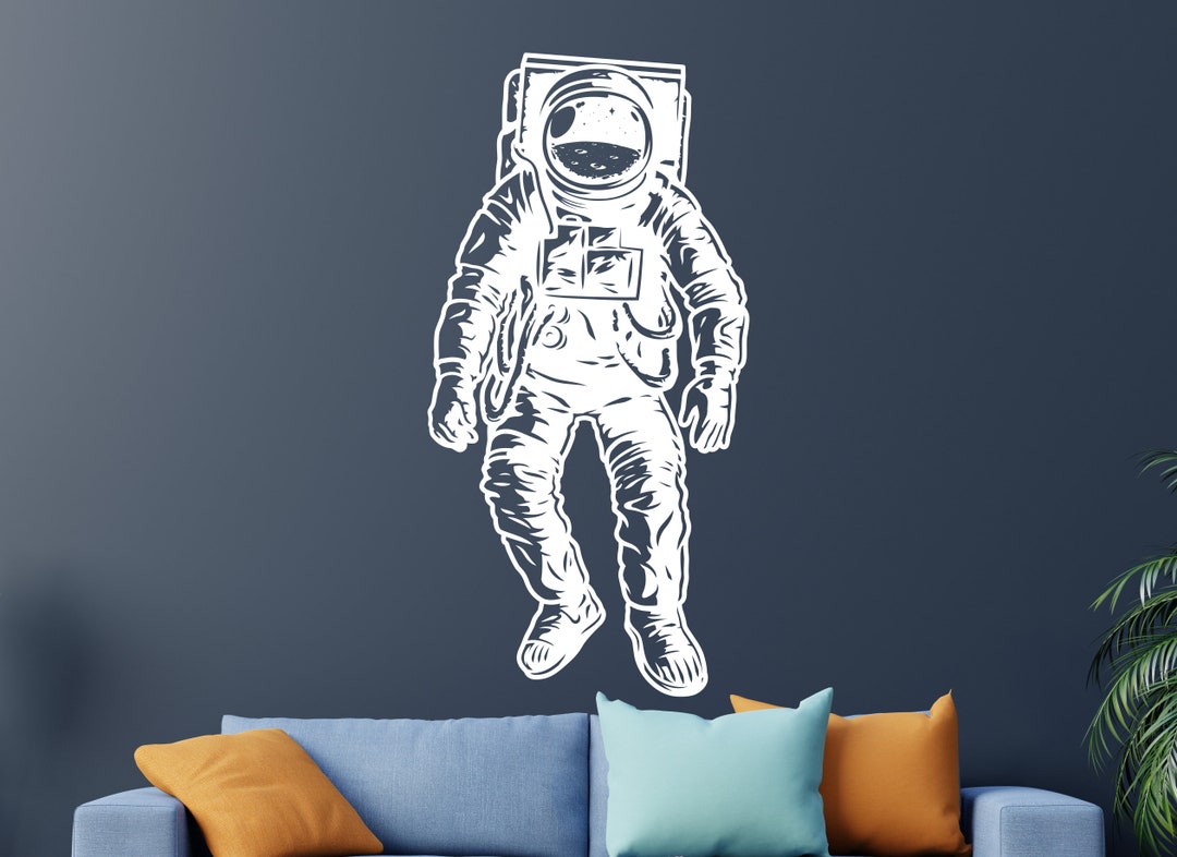 Astronaut Wall Decal | Outer Space Wall Decal | Custom Name Wall Decal ...