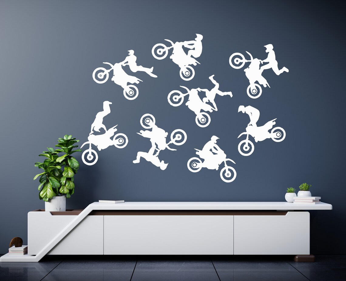 Motocross Wall Decal Motorcycle Wall Sticker Dirt Bike Wall - Etsy