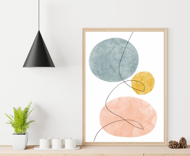Bohemian Abstract Art Print Wall Poster set of 3 Boho Poster | Etsy