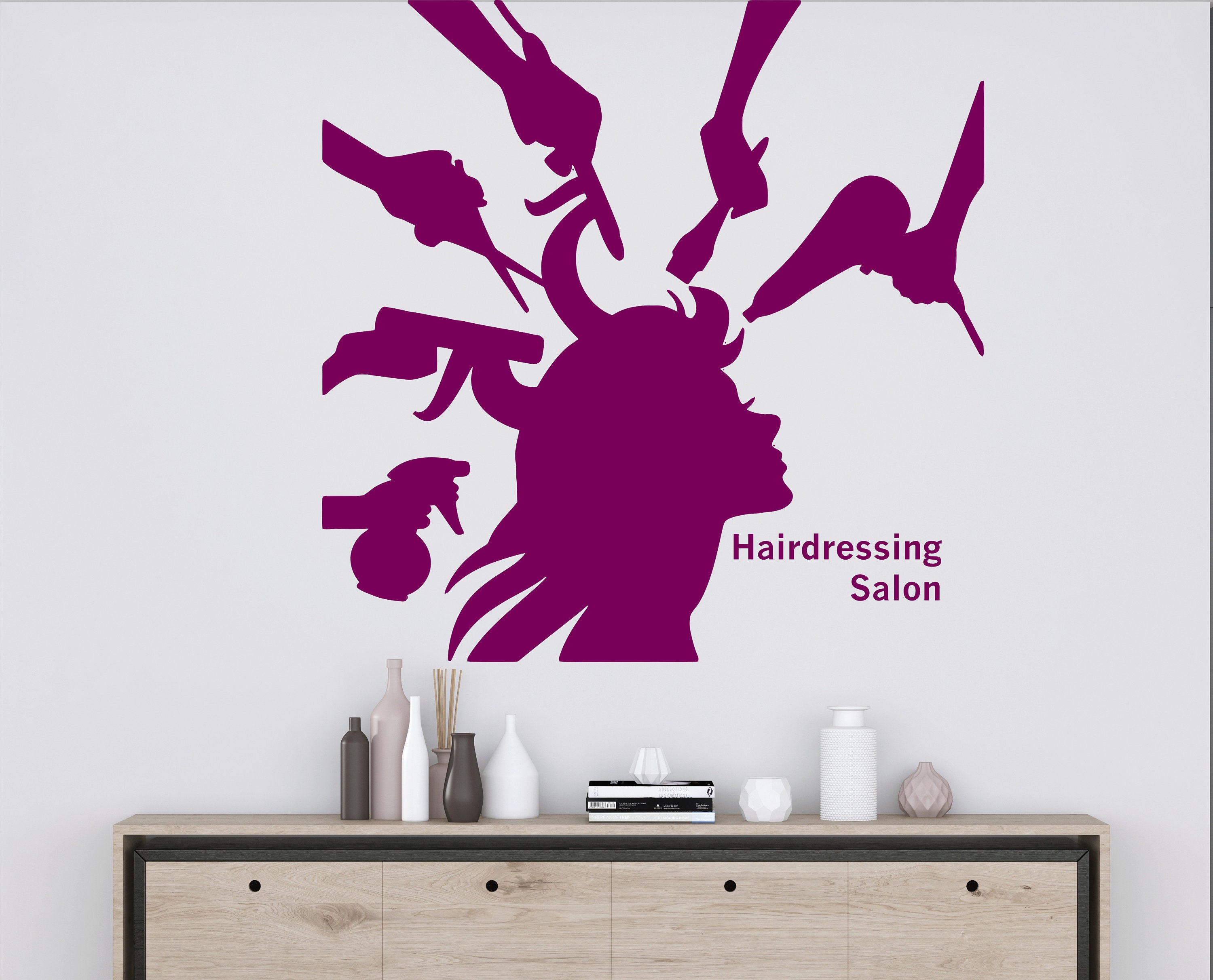 Hair Salon Wall Window Decal Sticker Hair Stylist Hair Tools | Etsy