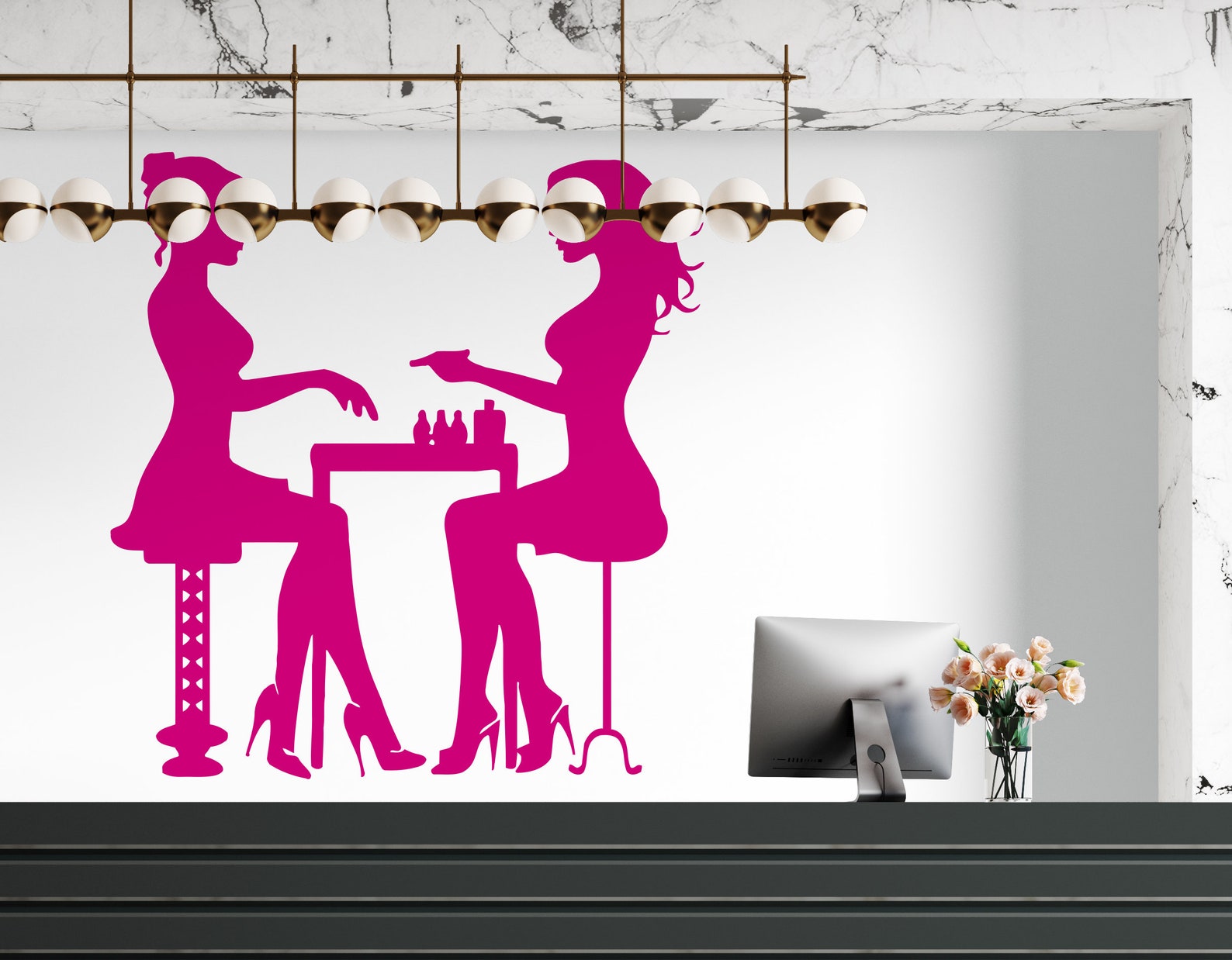 Nail Salon Wall Decal Manicure Pedicure Window Sticker Nail - Etsy