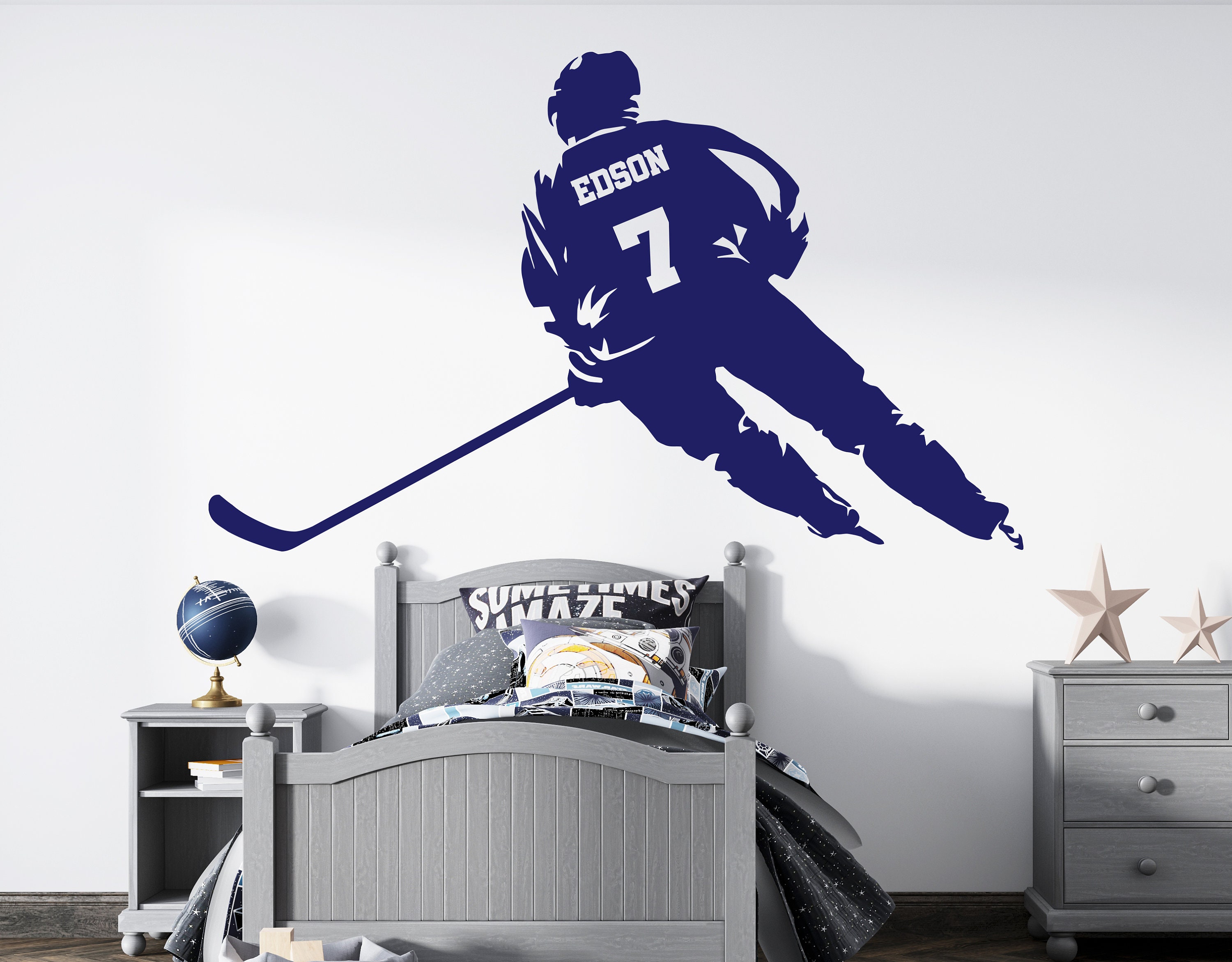 Personalized Hockey Decal Ice Hockey Wall Decal Hockey - Etsy Canada