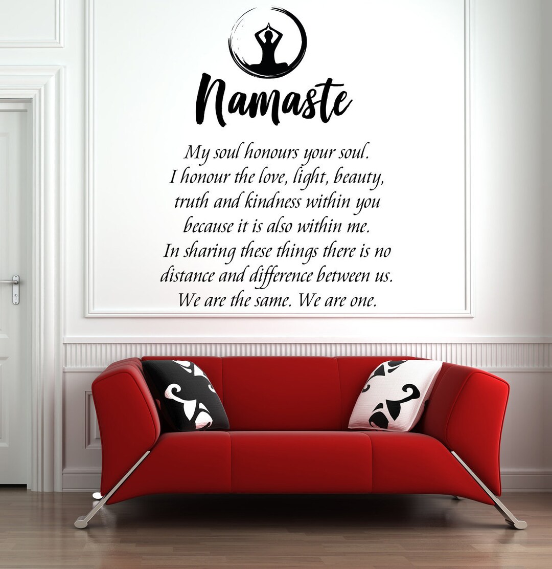 Namaste Om Quote Wall Decal | Namaste Wall Sticker | Namaste Wall Decor ...