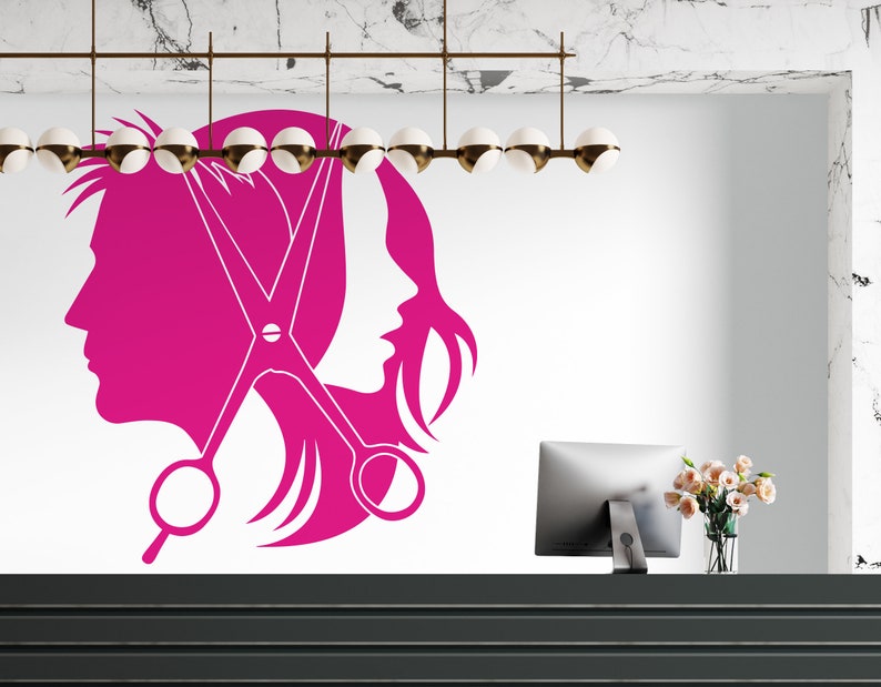 Hair Salon Wall Window Decal Sticker Hair Stylist Hair Tools - Etsy