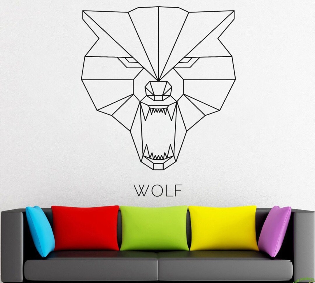 Wolf Geometry, Shapes, Animals, Car Stickers, Triangles, Lines Wall ...