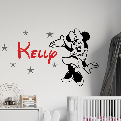 Personalized Name Wall Decal Minnie Mouse Wall Decal - Etsy