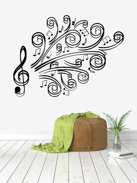 Music Notes Wall Decal Music Wall Decor Music Instrument Wall | Etsy
