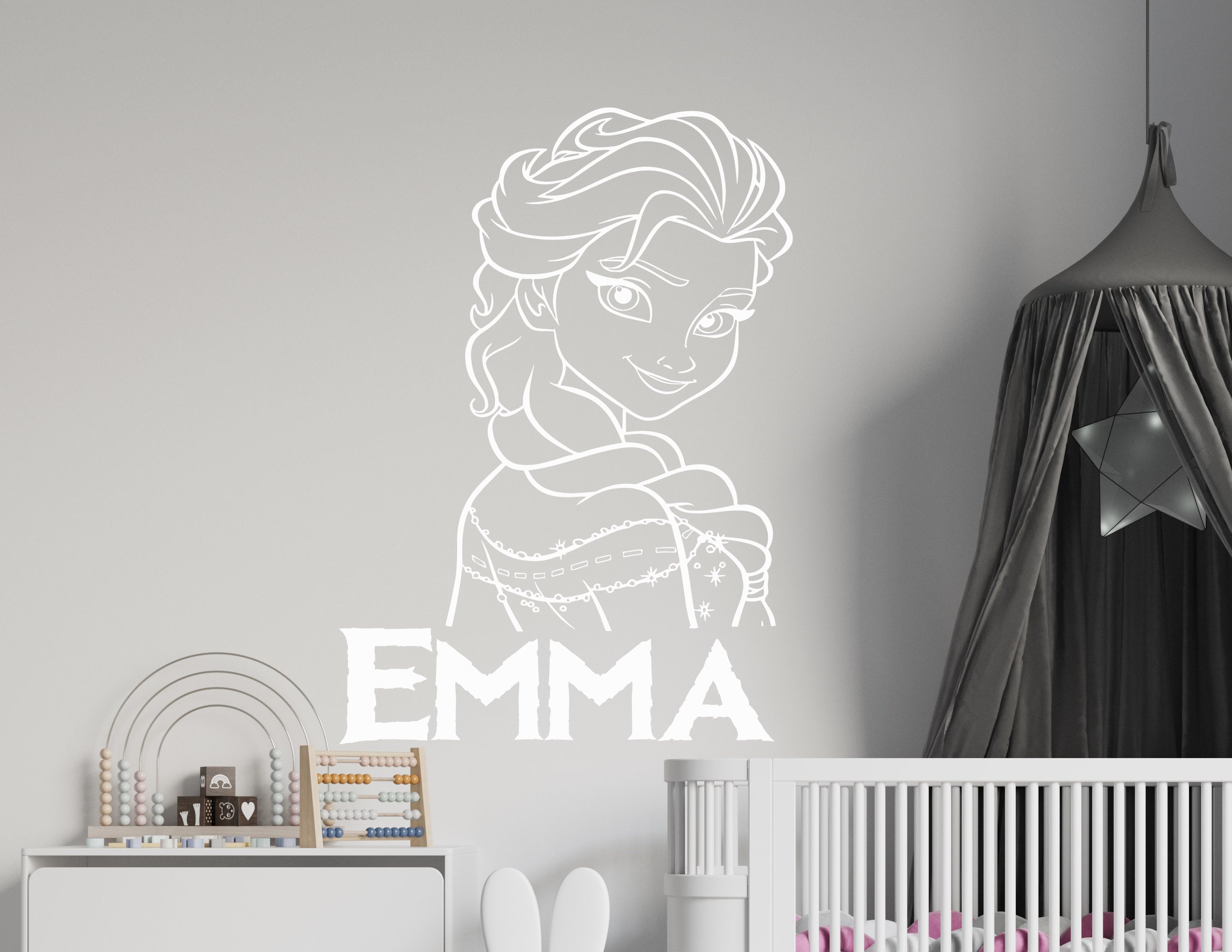 Frozen Princess Elsa Decal Custom Name Wall Decals for Girls | Etsy