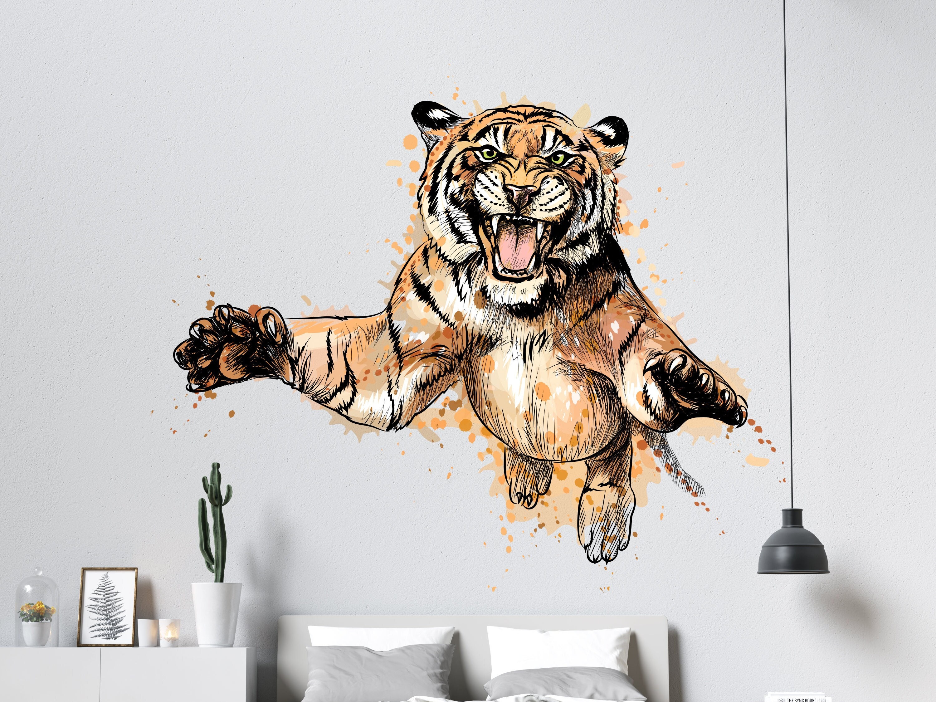 Tiger Wall Decal Tiger Wall Sticker Tiger Wall Decor TGC3 - Etsy