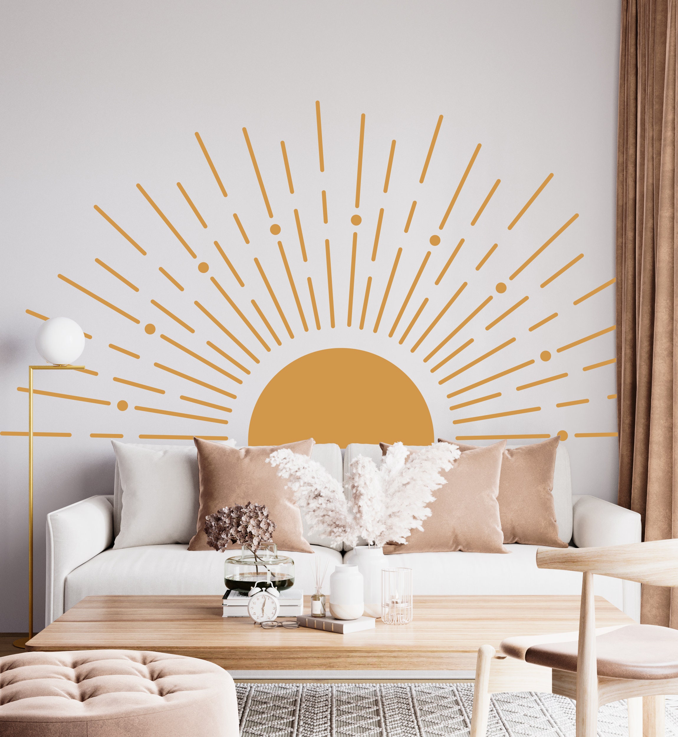 Bohemian Sun Boho Wall Decal Bohemian Abstract Wall Art Boho - Etsy
