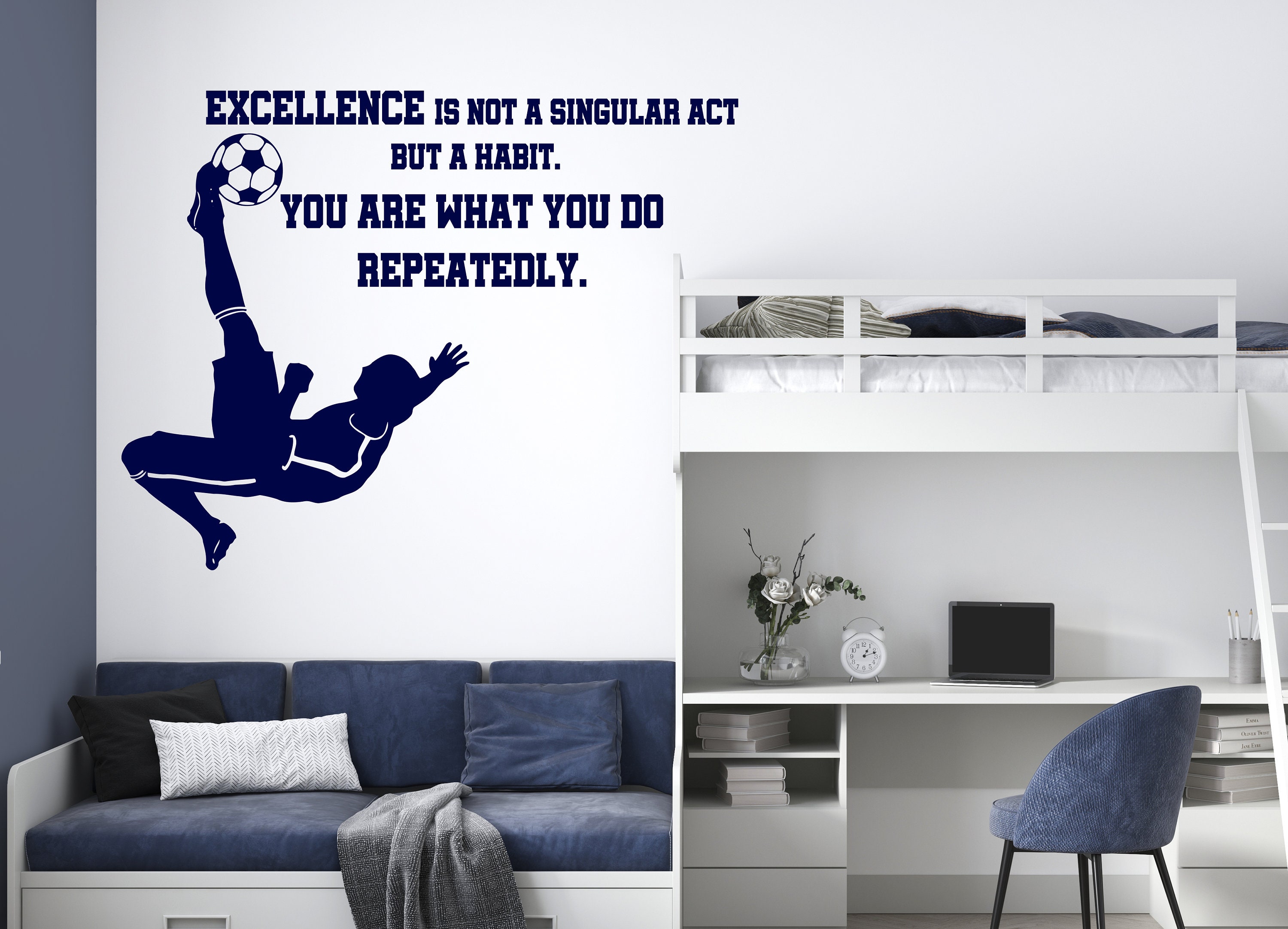 Soccer Quote Wall Decal Soccer Player Wall Sticker Soccer - Etsy