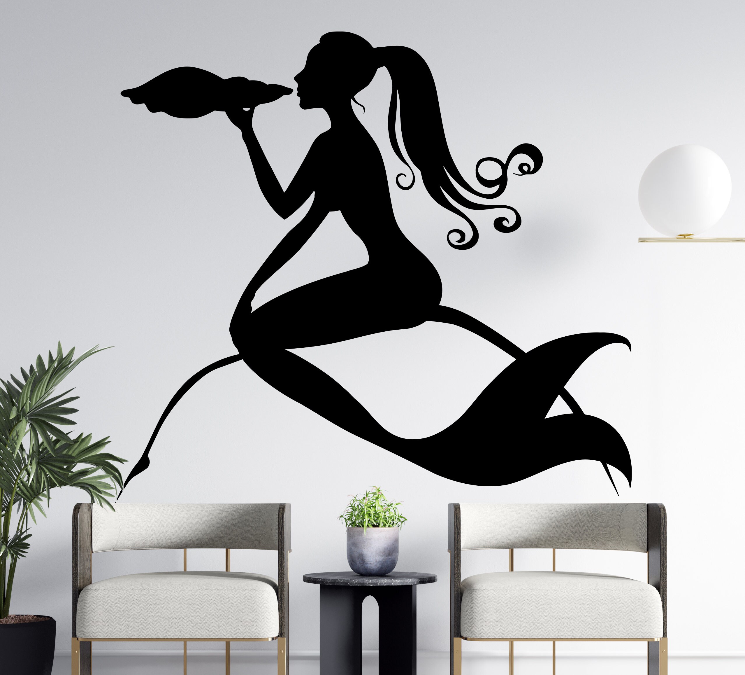 Mermaid Wall Decal Little Wall Sticker Mermaid Wall Art - Etsy