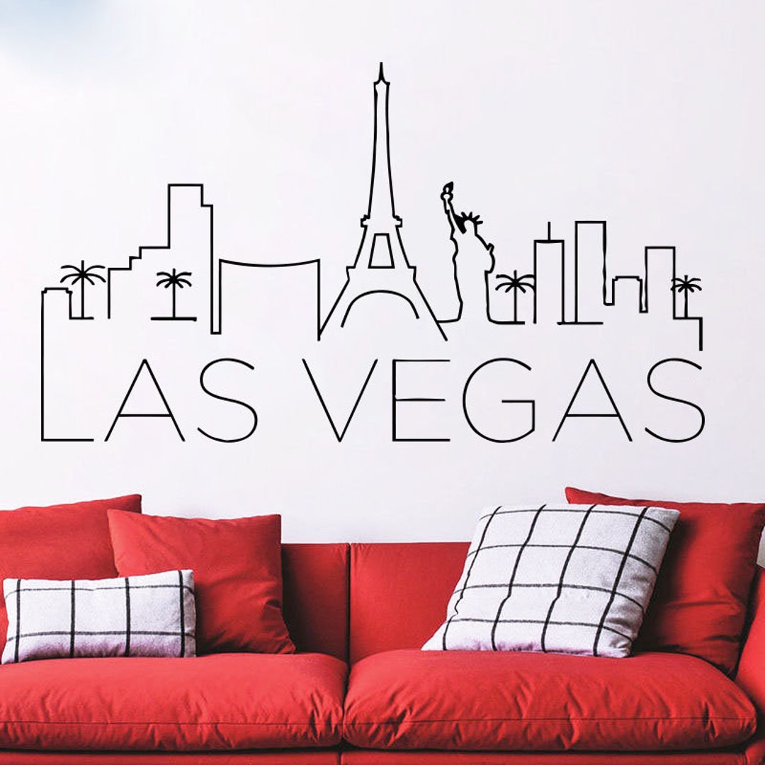 Las Vegas City Skyline Decal: Removable Vinyl Wall Art T689 - Etsy