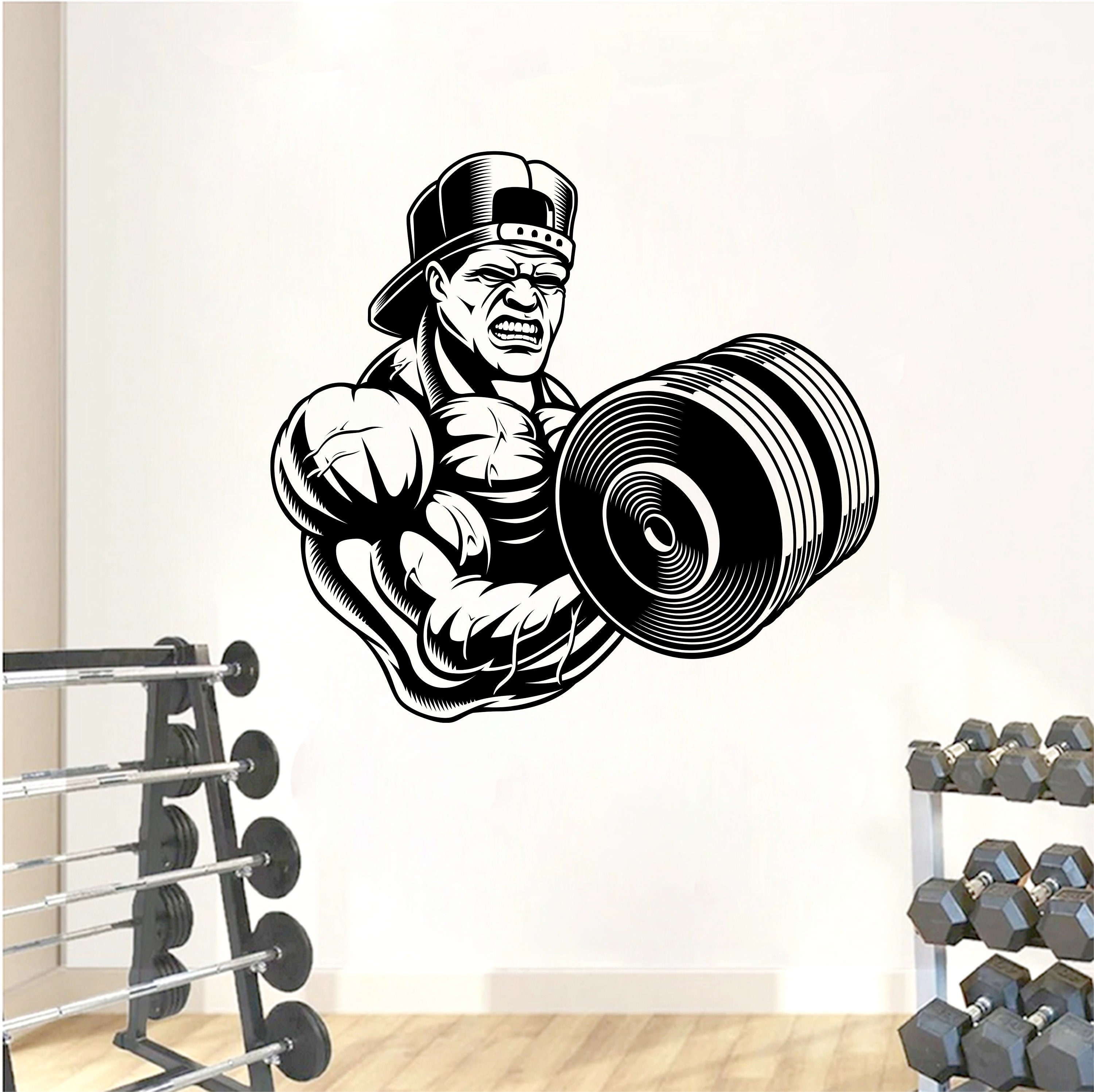 Gym Wall Decal Workout Wall Decal Gym Wall Decor | Etsy