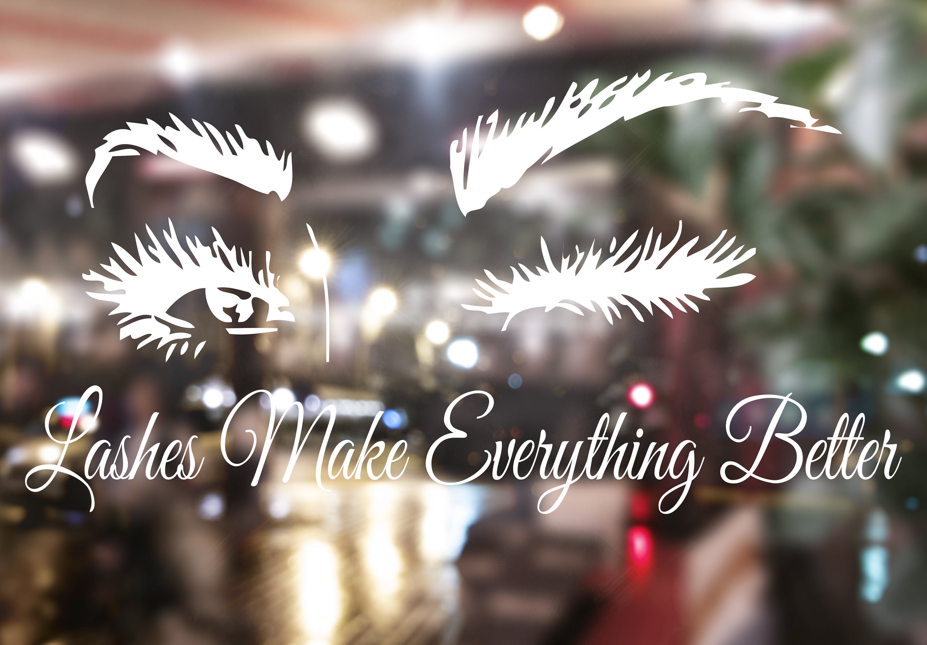 Eyelash Decals Eyelashes Wall Decal Window Sticker Beauty - Etsy