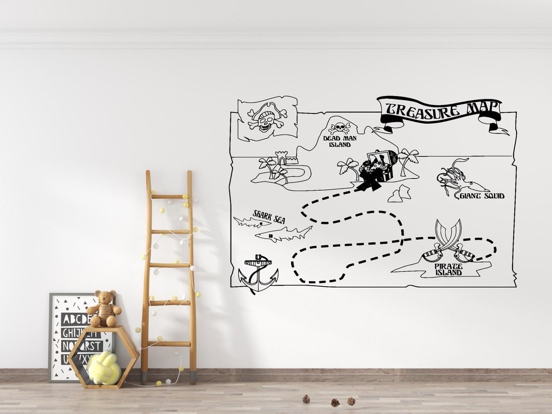 Buy Treasure Map Wall Decal: Pirate Kids Room Decor Pm7 Online in India ...