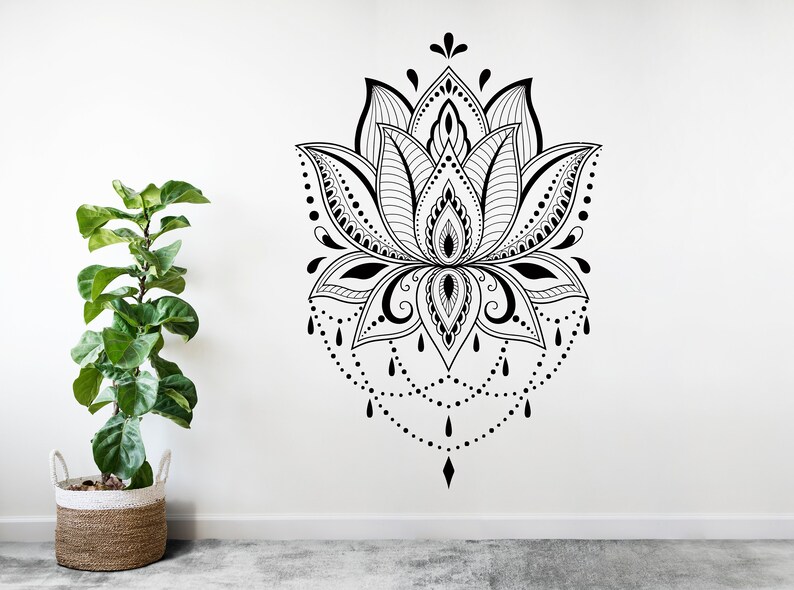 Lotus Mandala Wall Decal: Yoga Studio Decor Z131 - Etsy