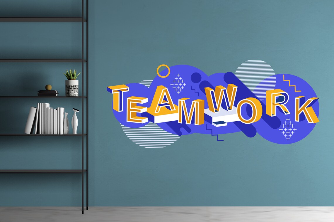 Office Wall Decal Teamwork Quote Wall Sticker Office Decor | Etsy