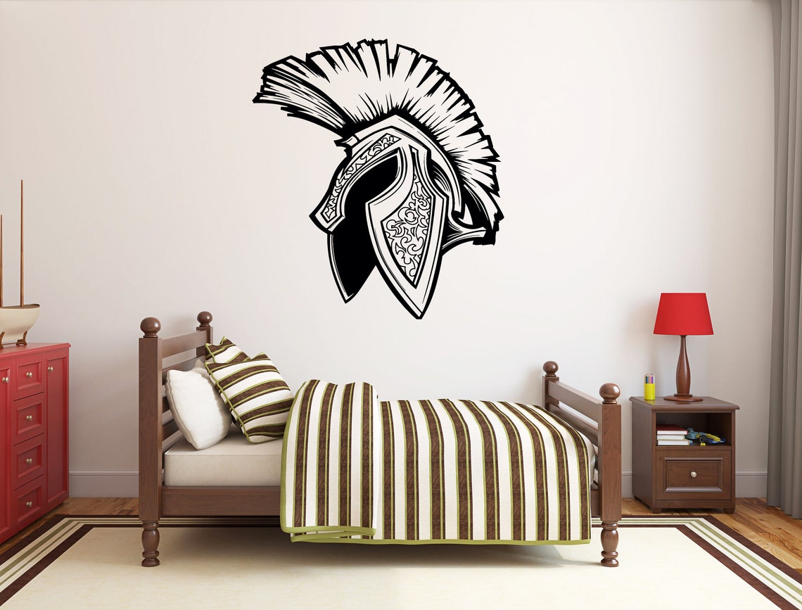 Spartan Helmet Wall Decal Spartan Warrior Wall Decor | Etsy