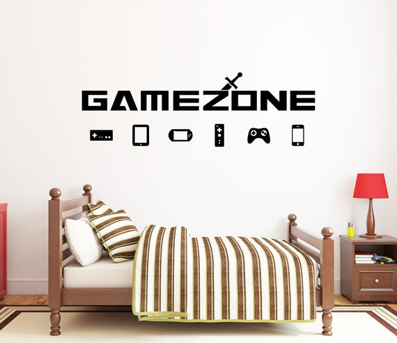 Gamer Wall Decal Video Games Wall Sticker Controller Wall | Etsy