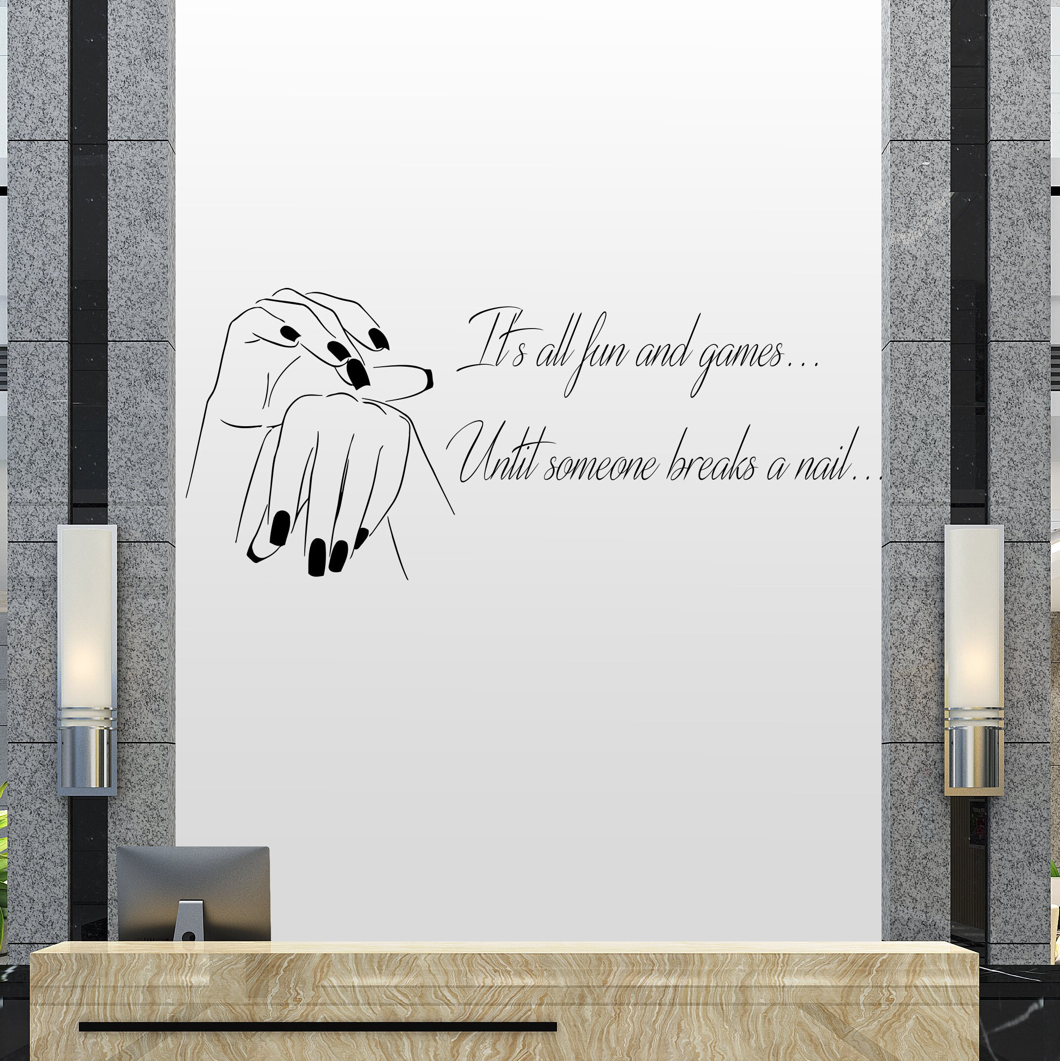 Nail Salon Wall Decal Manicure Pedicure Window Sticker Nail - Etsy