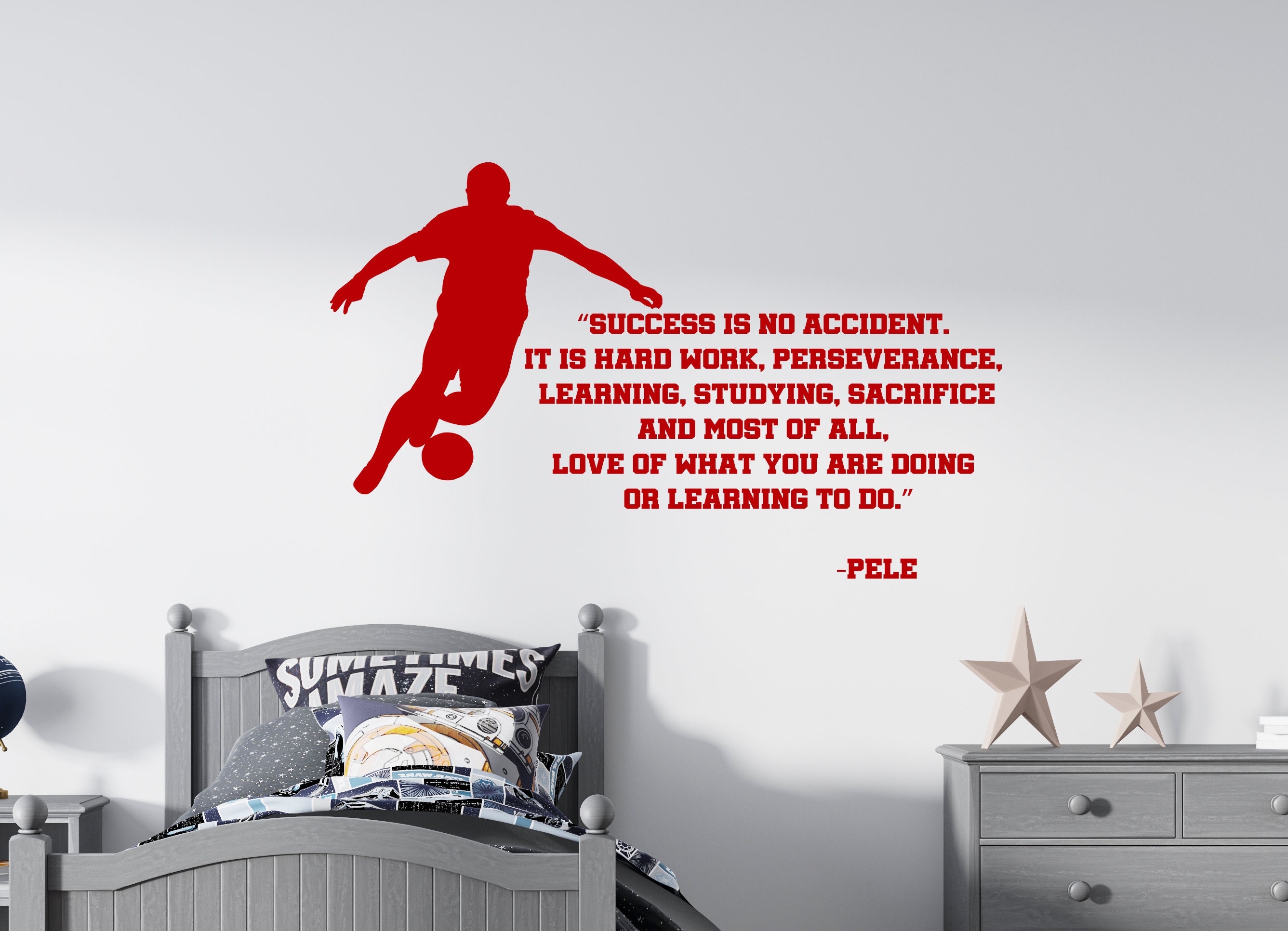 Soccer Wall Decal Soccer Player Wall Sticker Soccer Wall | Etsy