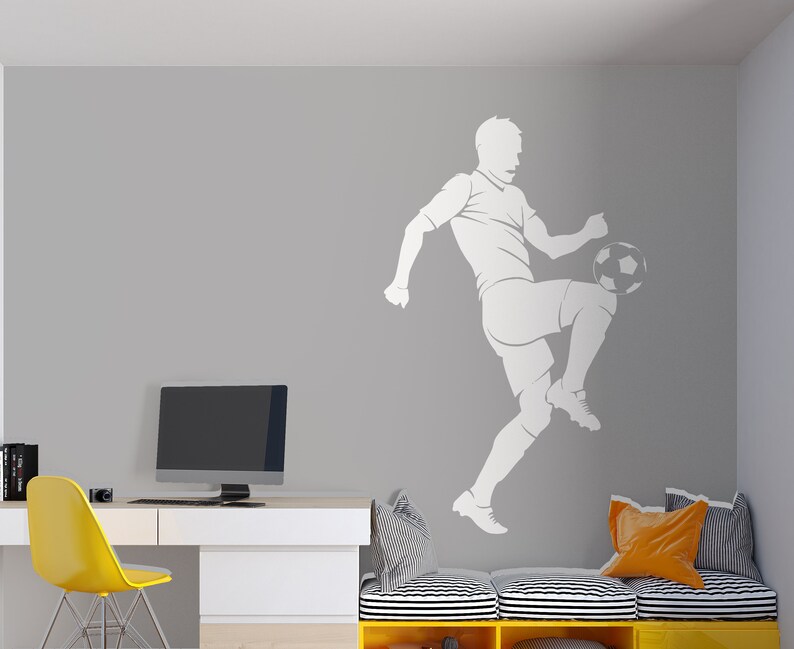 Soccer Wall Decal Soccer Player Wall Sticker Soccer Wall - Etsy