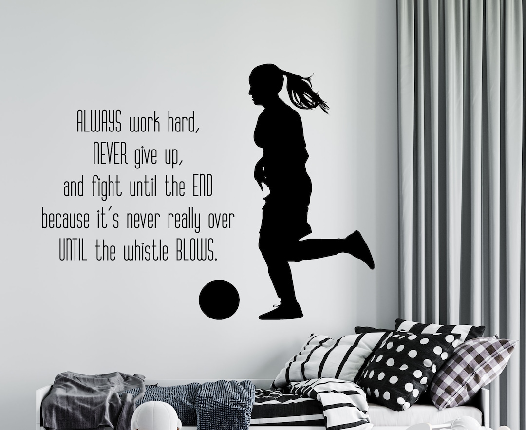 Girl Soccer Wall Decal | Soccer Player Wall Sticker | Soccer Wall Decor ...