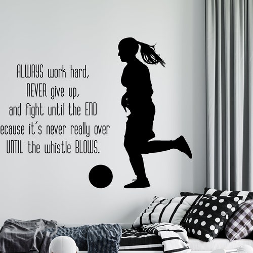Girl Soccer Wall Decal Soccer Player Wall Sticker Soccer - Etsy