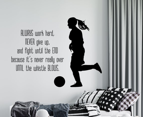 Girl Soccer Wall Decal Soccer Player Wall Sticker Soccer | Etsy