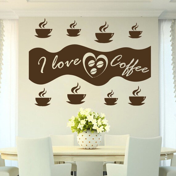 Coffee Wall Decal Coffee Beans Wall Sticker Coffee Wall - Etsy