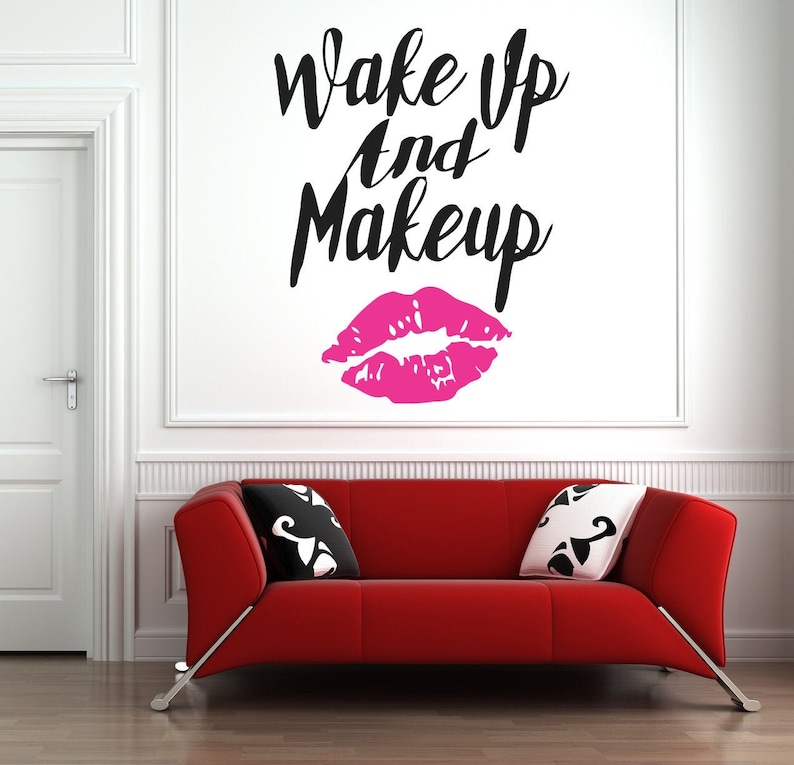 Makeup Wall Decal Makeup Artist Wall Sticker Cosmetics - Etsy