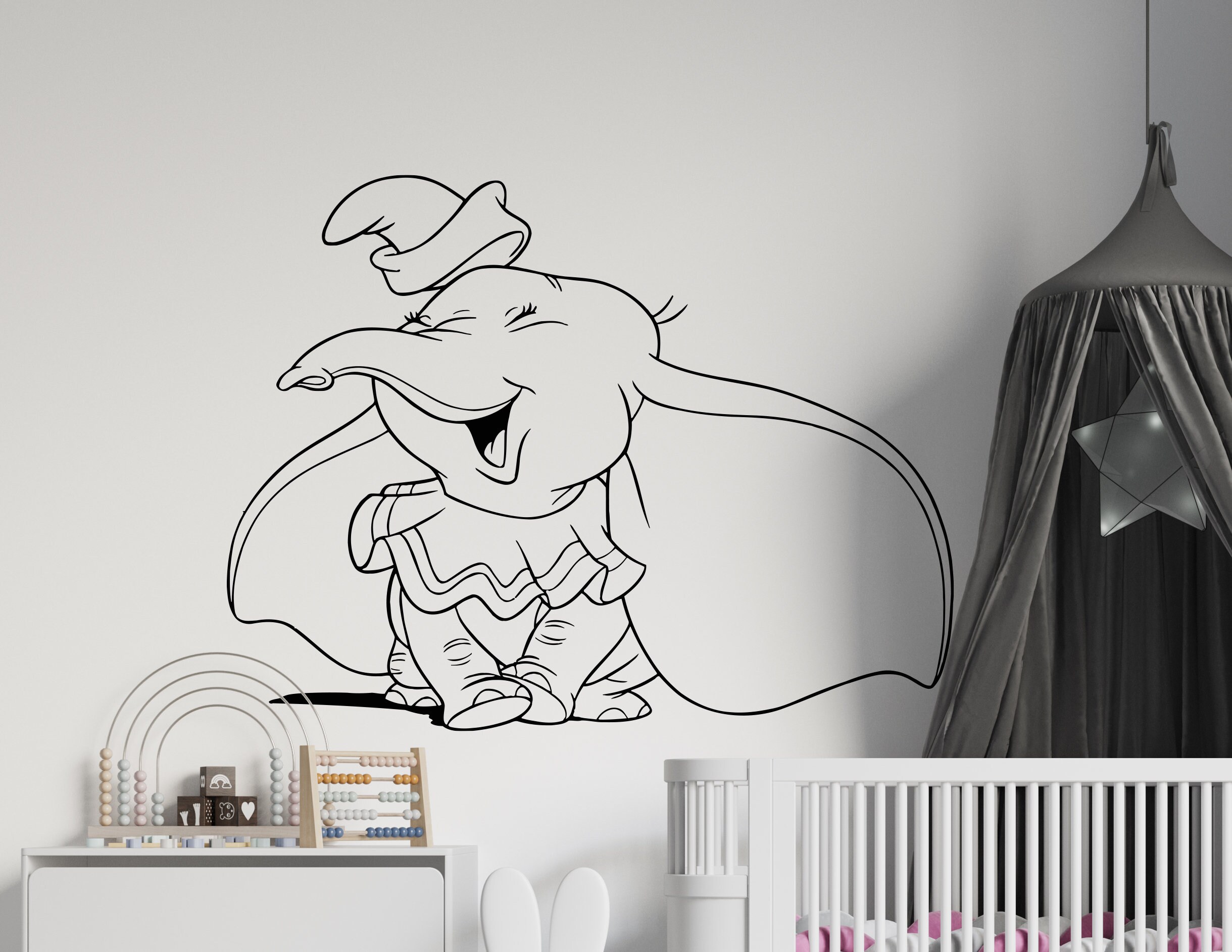 Dumbo Elephant Wall Decal Dumbo Wall Sticker Nursery Wall - Etsy