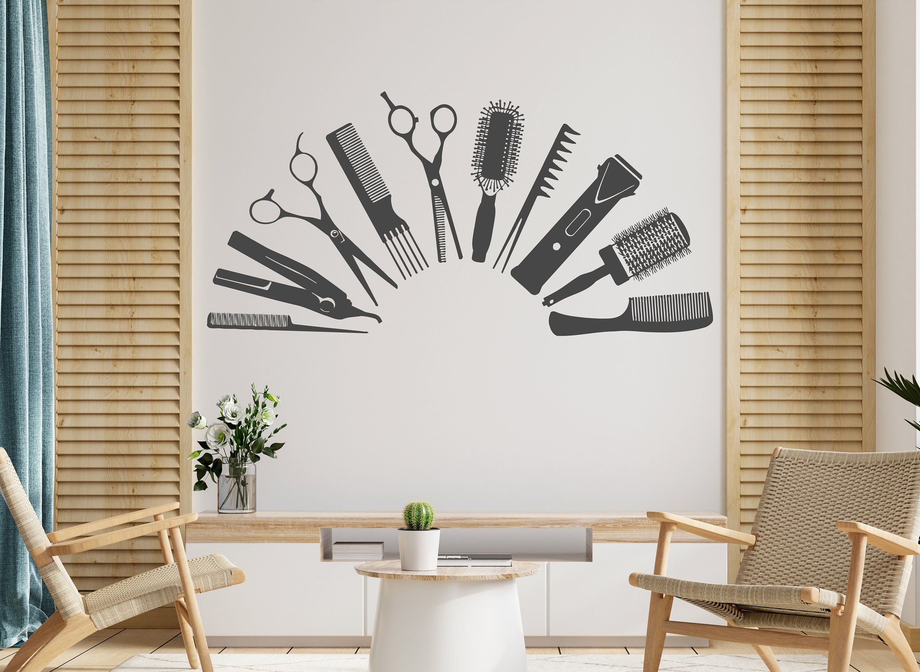 Hair Salon Wall Window Decal Sticker Hair Stylist Hair Tools | Etsy