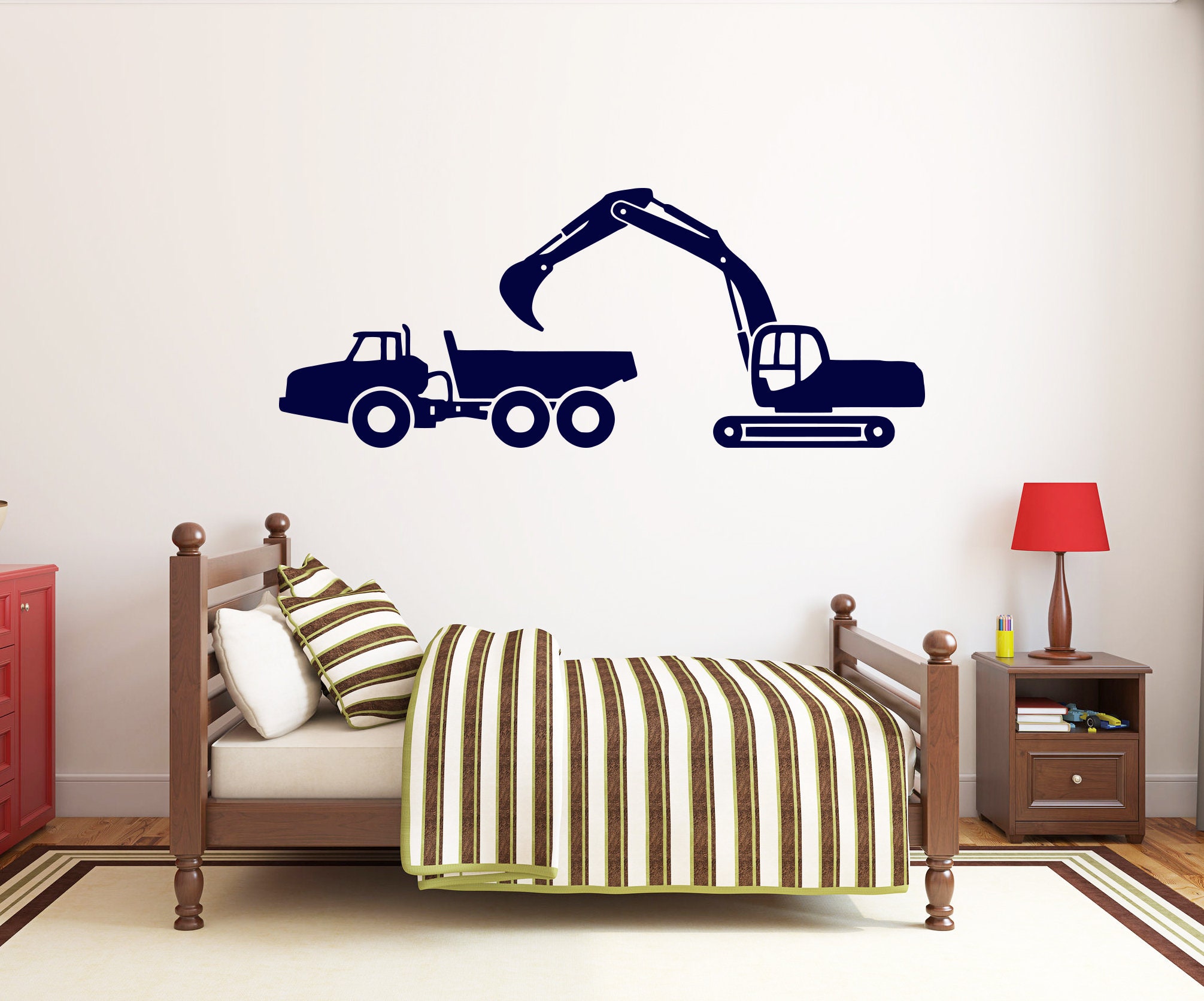 Construction Crane Wall Decal Heavy Construction Wall - Etsy