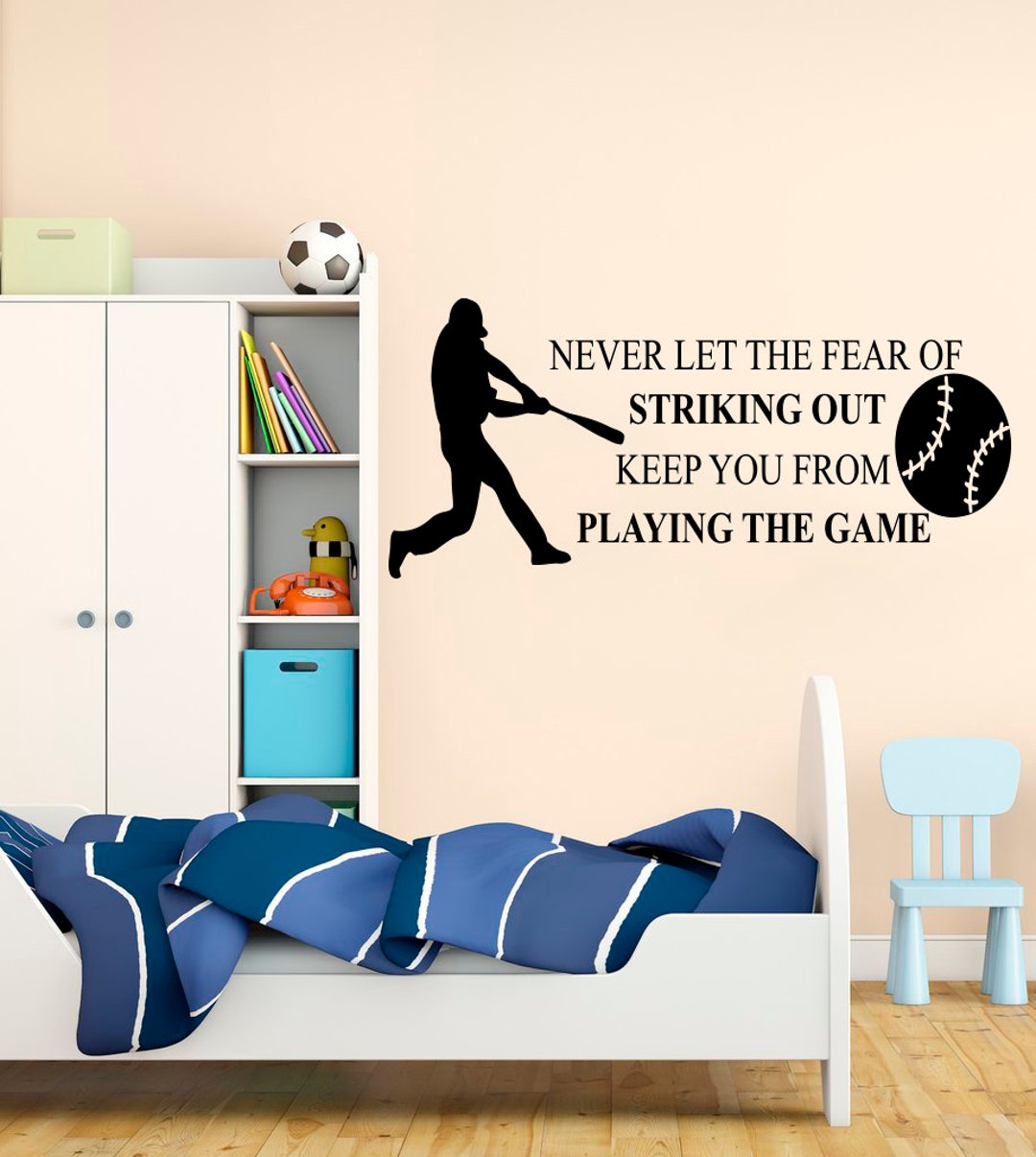 Baseball Wall Decal | Softball Wall Sticker | Sports Quote Wall Decal ...