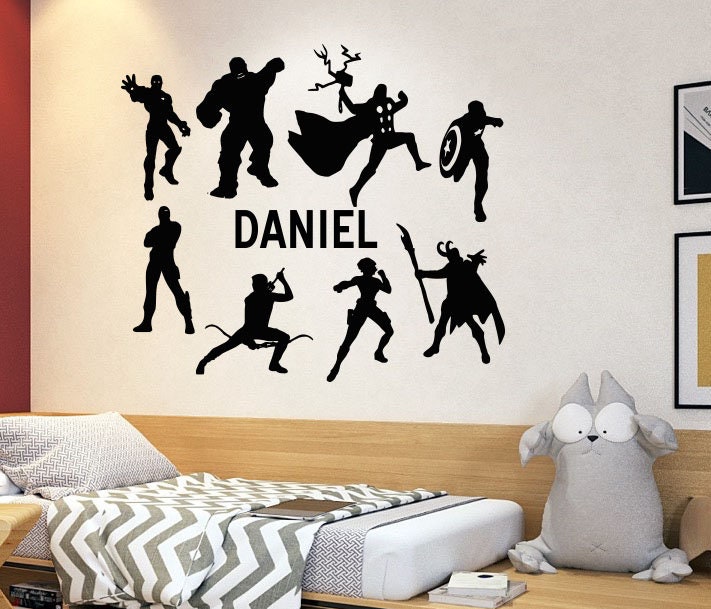 Avengers Wall Decal Superhero Wall Decor Avengers Wall | Etsy