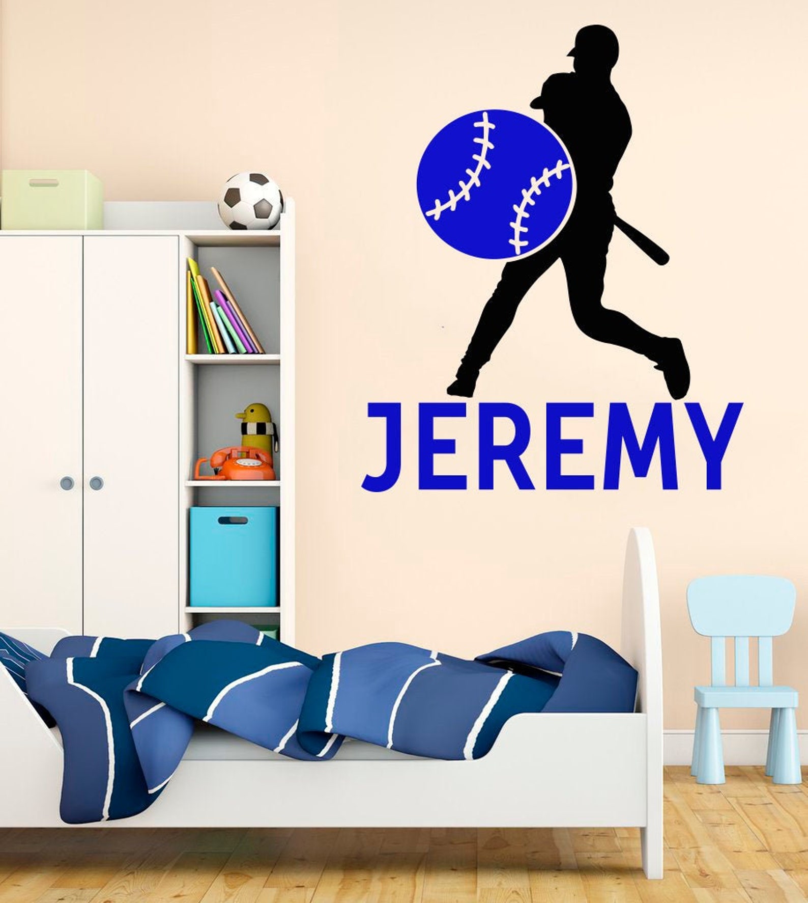 Personalized Name Baseball Wall Decal Softball Wall Sticker | Etsy
